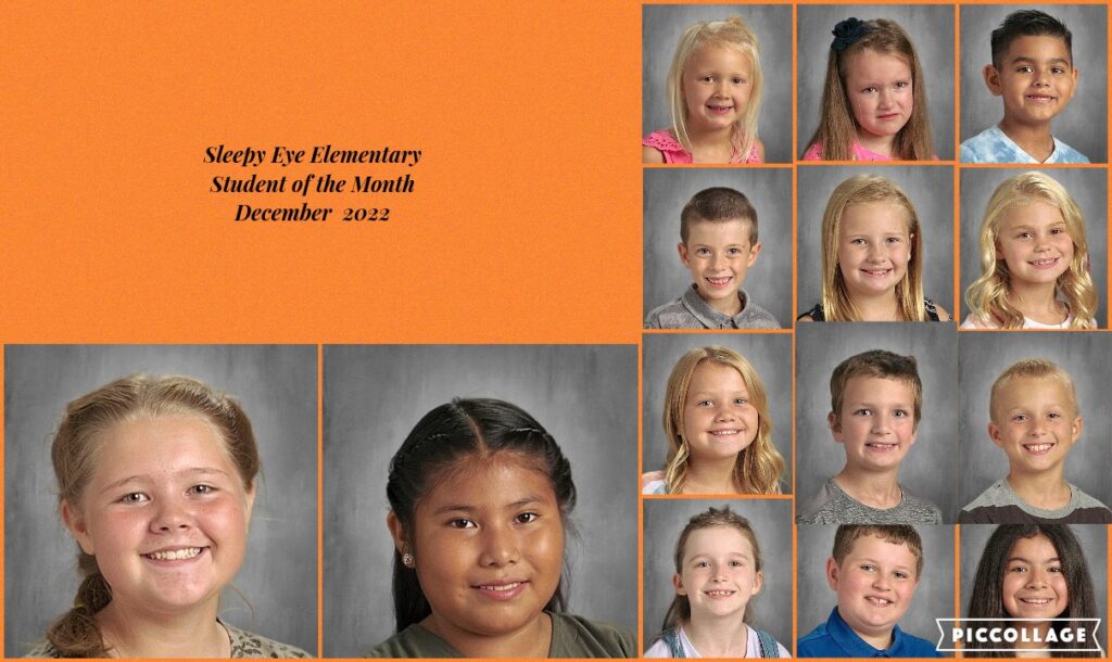 Sleepy Eye Elementary December Students of Month – Sleepy Eye ONLINE